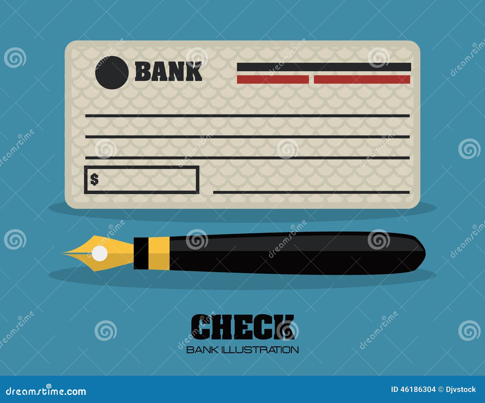 Check bank design stock vector. Illustration of investing - 46186304