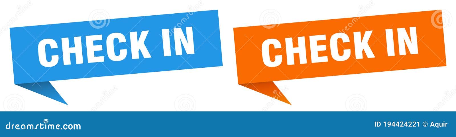 Check in Banner. Check in Speech Bubble Label Set Stock Vector ...