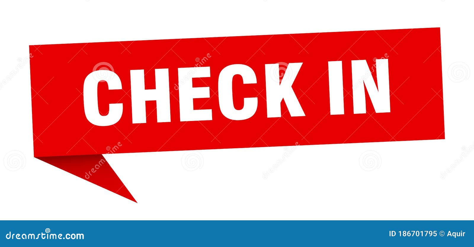 Check in Banner. Check in Speech Bubble Stock Vector - Illustration of ...