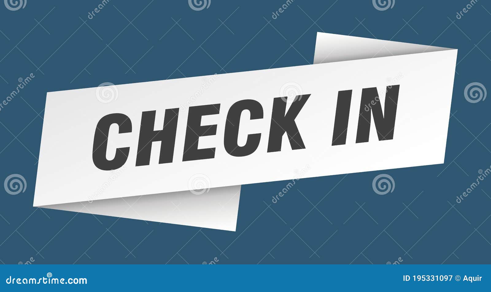 Check in Banner Template. Ribbon Label Sign. Sticker Stock Vector ...