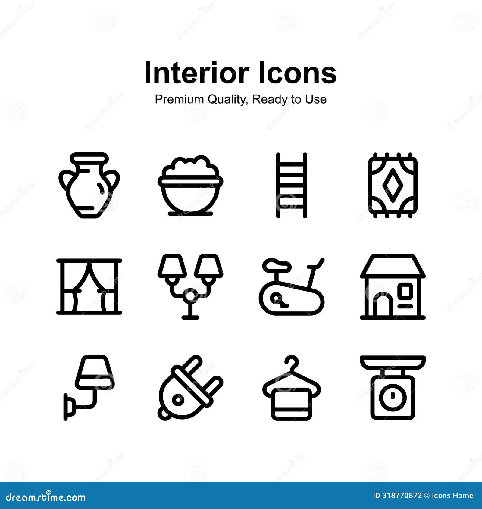 Check this Beautiful and Amazing Interior Icons Set Stock Vector ...