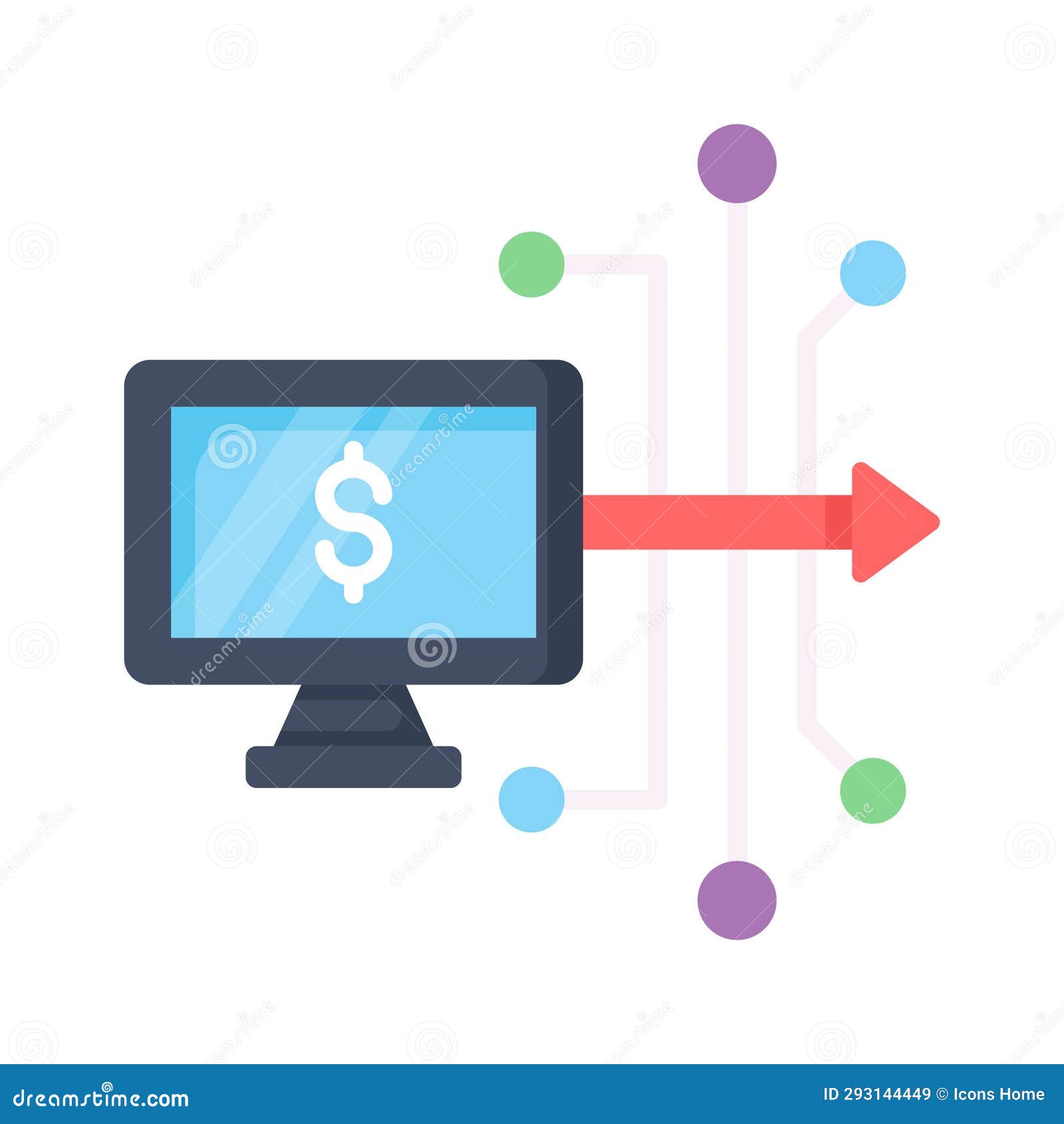 Check this Beautiful Money Transfer Network Icon Design Stock Vector ...