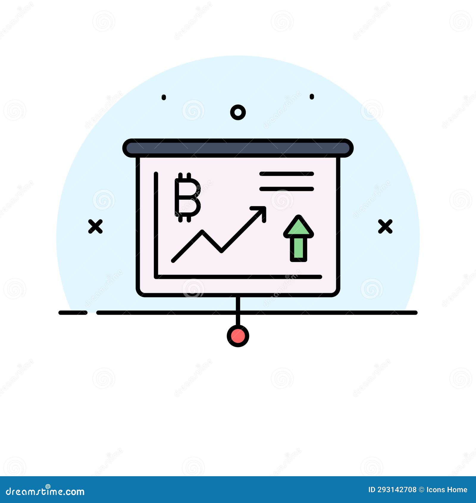Check this Beautiful Vector of Bitcoin Growth Chart in Trendy Style ...