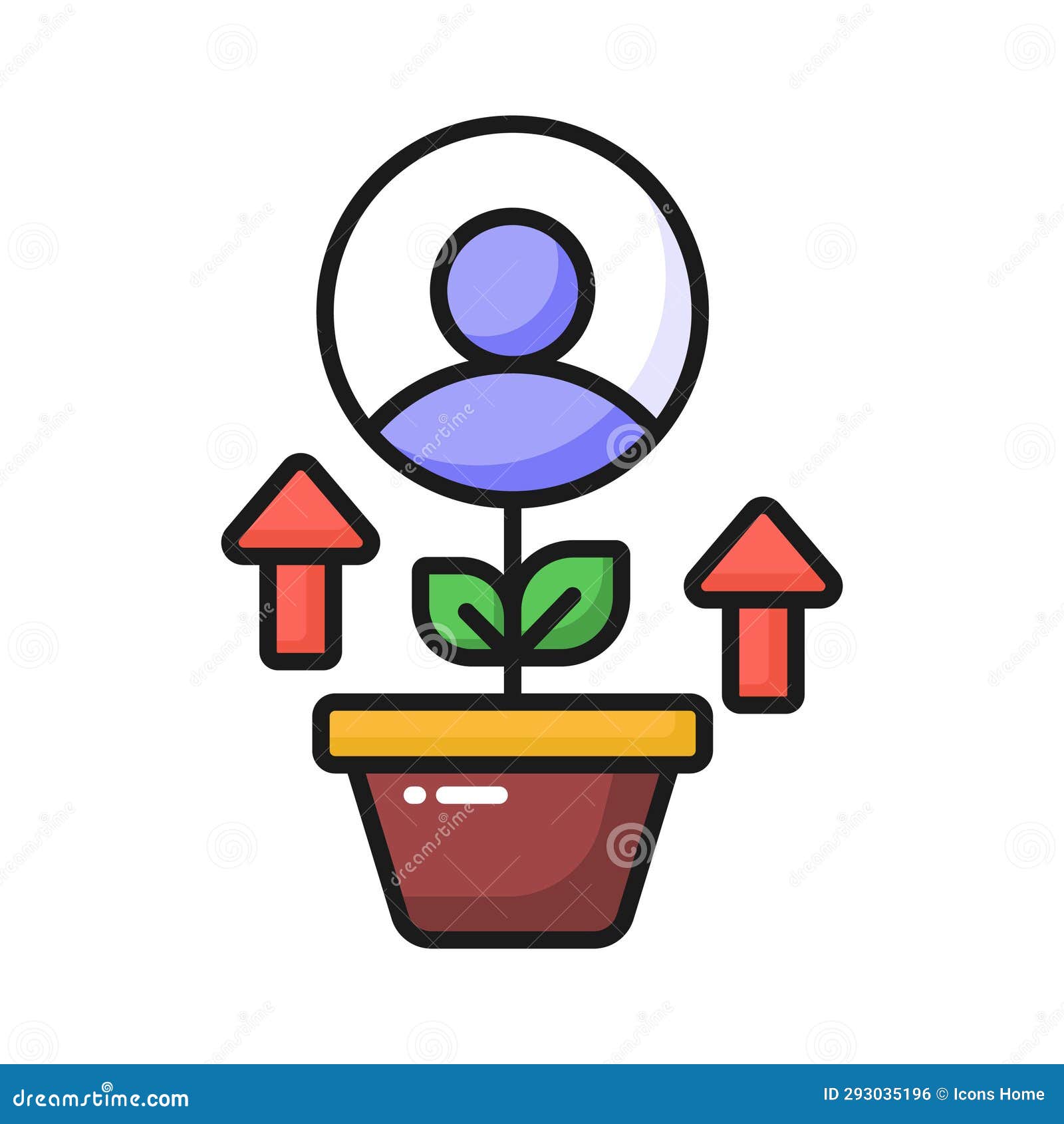 Check this Beautifully Designed Icon of Employee Growth in Trendy Style ...