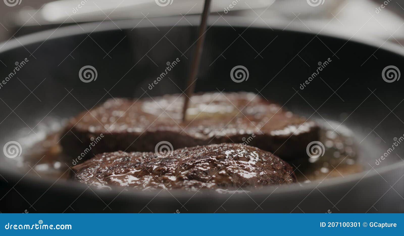 Check Beef Steak Temperature with Steel Stock Image - Image of kitchen ...