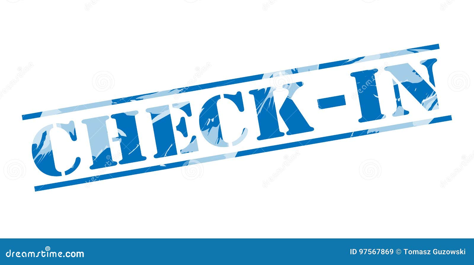 Check in blue stamp stock illustration. Illustration of white - 97567869