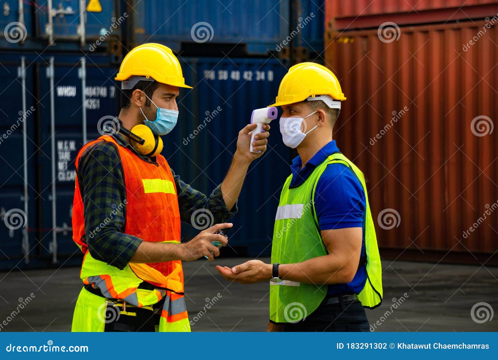 Check Body Temperature before Working in the Warehouse Stock Photo ...