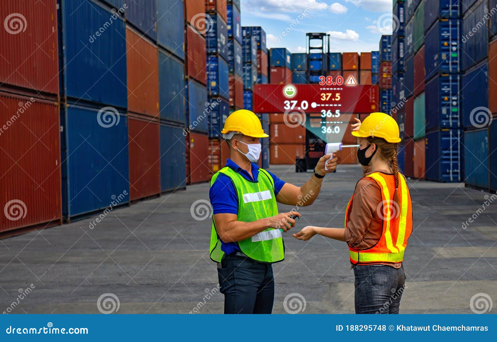 Check Body Temperature before Working in the Warehouse Stock Photo ...