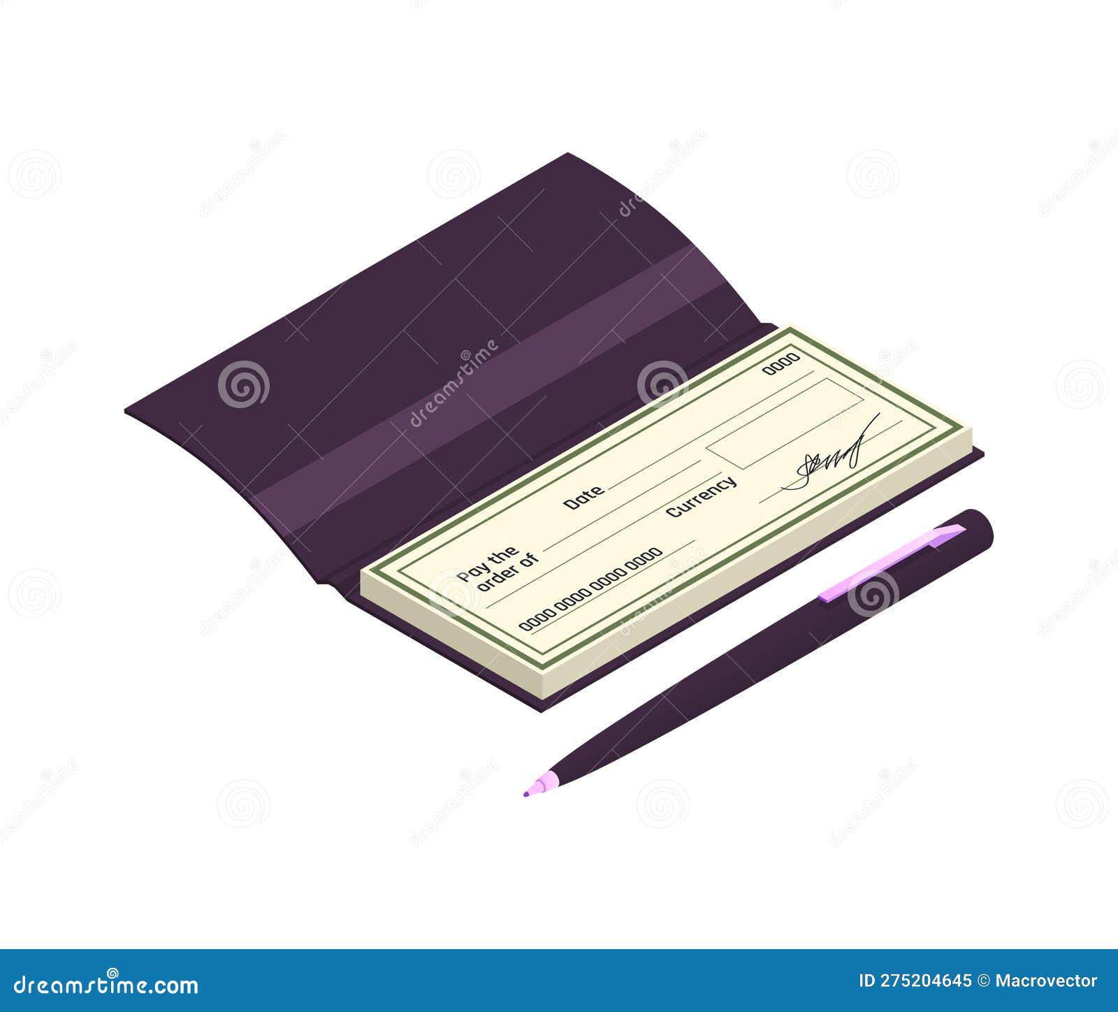 Check Book Icon stock vector. Illustration of debt, blank - 275204645