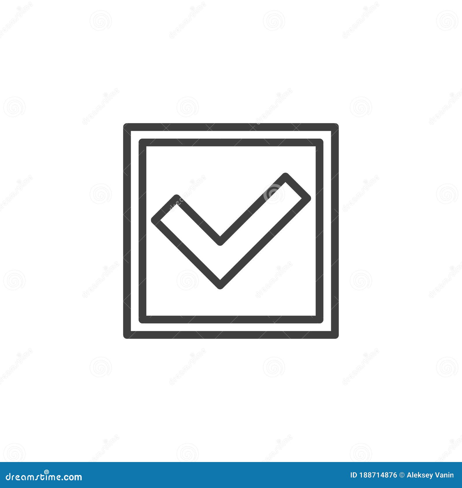Check Box with Check Mark Line Icon Stock Vector - Illustration of ...