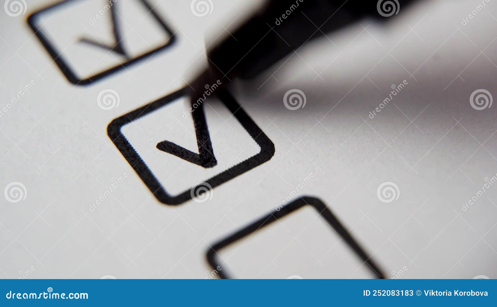 Check the Box in the Checklist with a Black Marker. Completed and ...