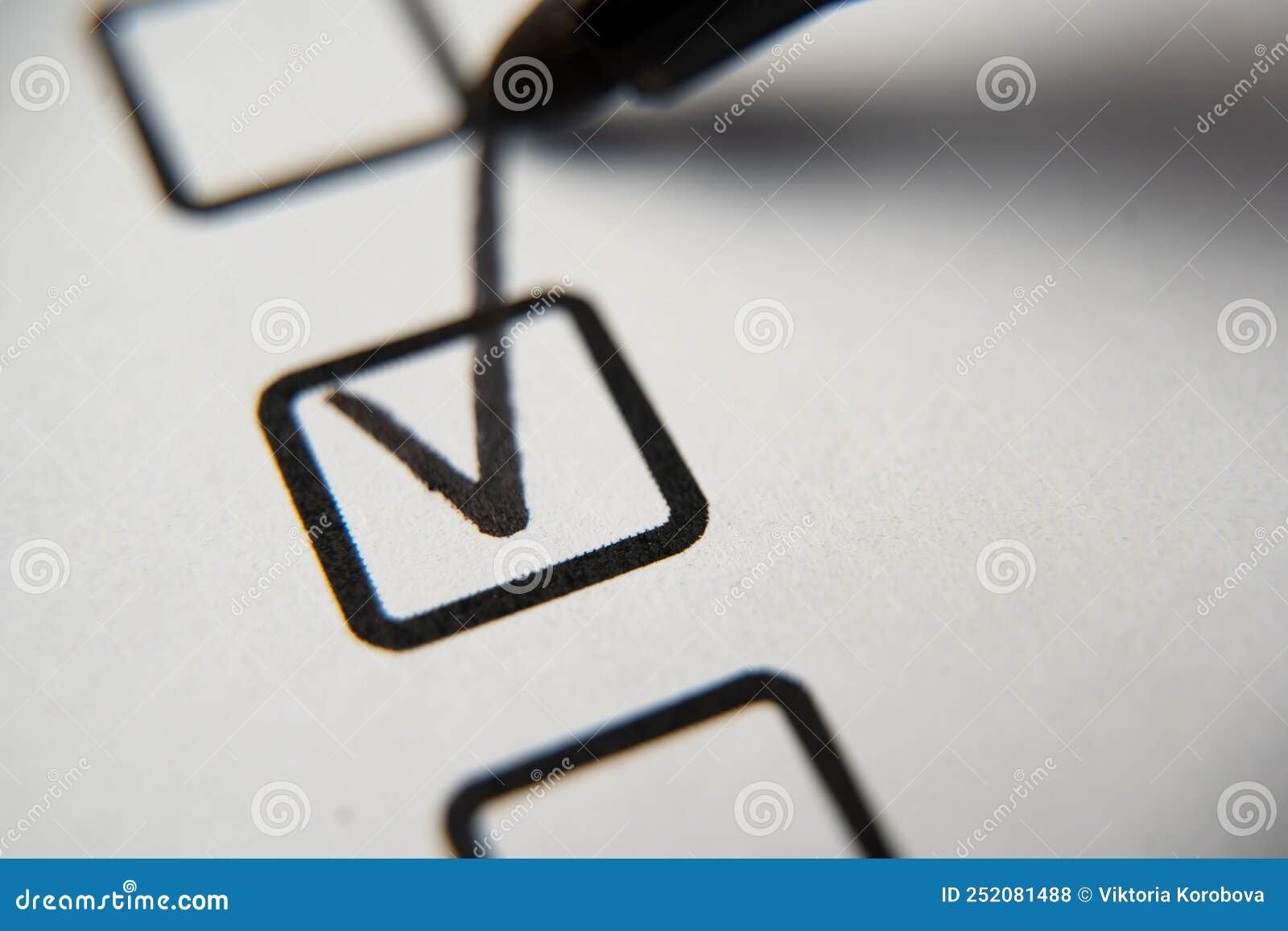 Check the Box in the Checklist with a Black Marker. Completed and ...