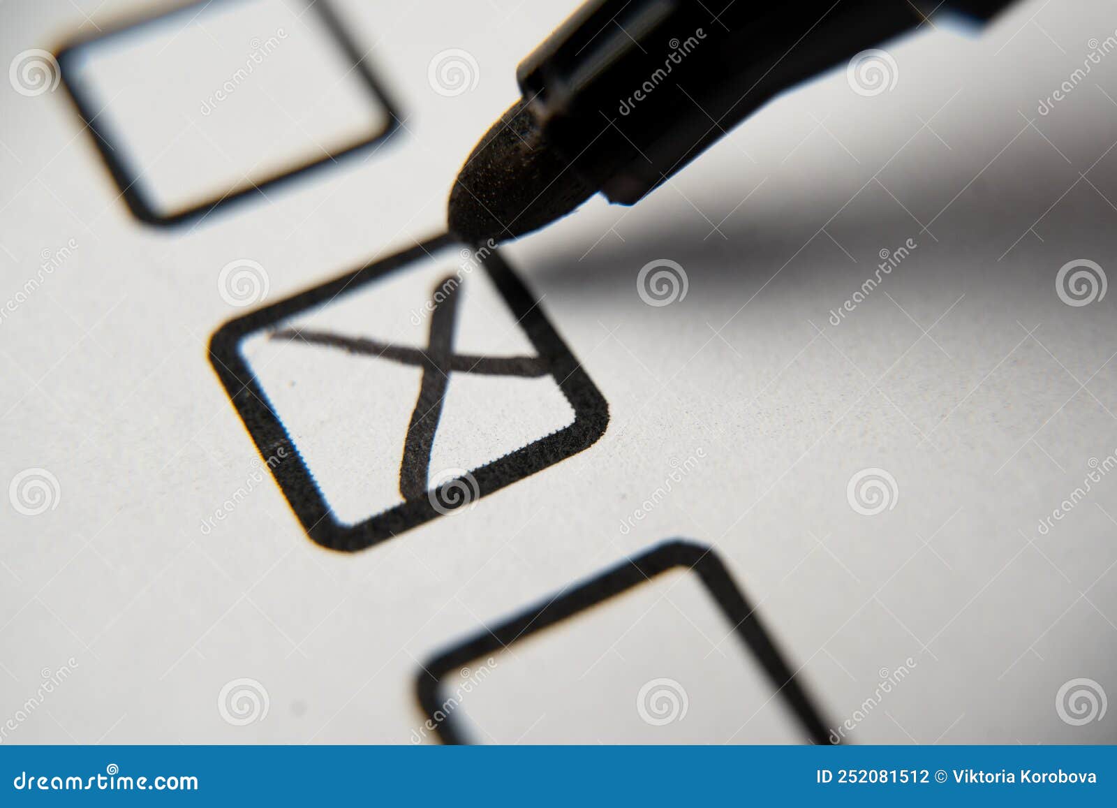 Check the Box in the Checklist with a Black Marker. Completed and ...