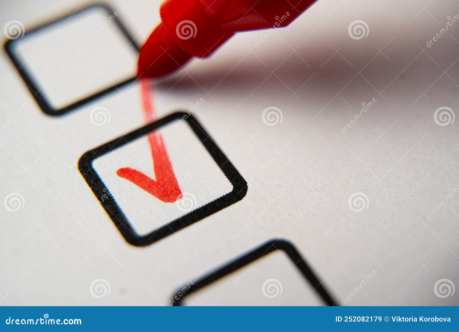 Check the Box in the Checklist with a Red Marker. Completed and ...