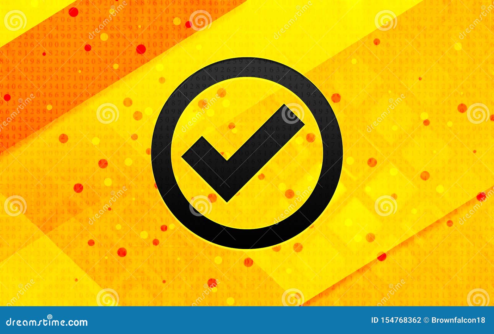 Check Box Icon Abstract Digital Banner Yellow Background Stock ...