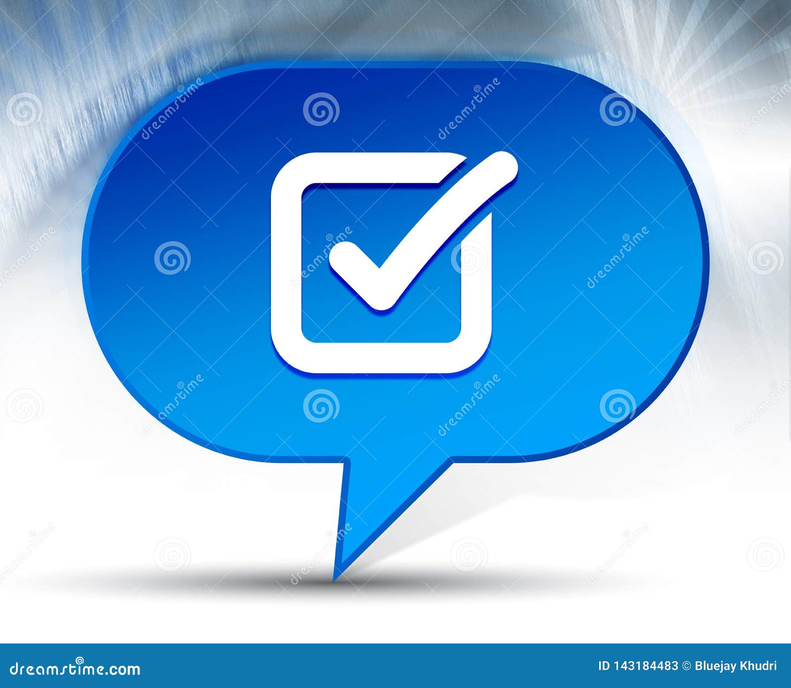 Check Box Icon Blue Bubble Background Stock Illustration - Illustration ...