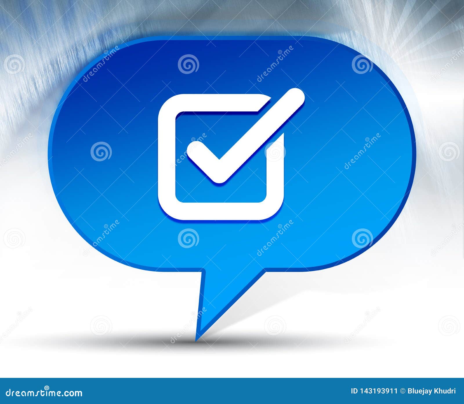 Check Box Icon Blue Bubble Background Stock Illustration - Illustration ...