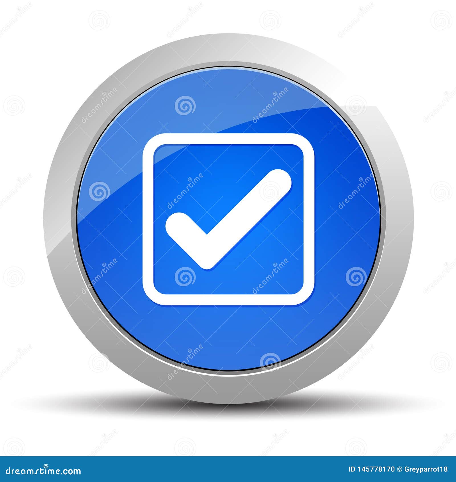 Check Box Icon Blue Round Button Illustration Stock Illustration ...