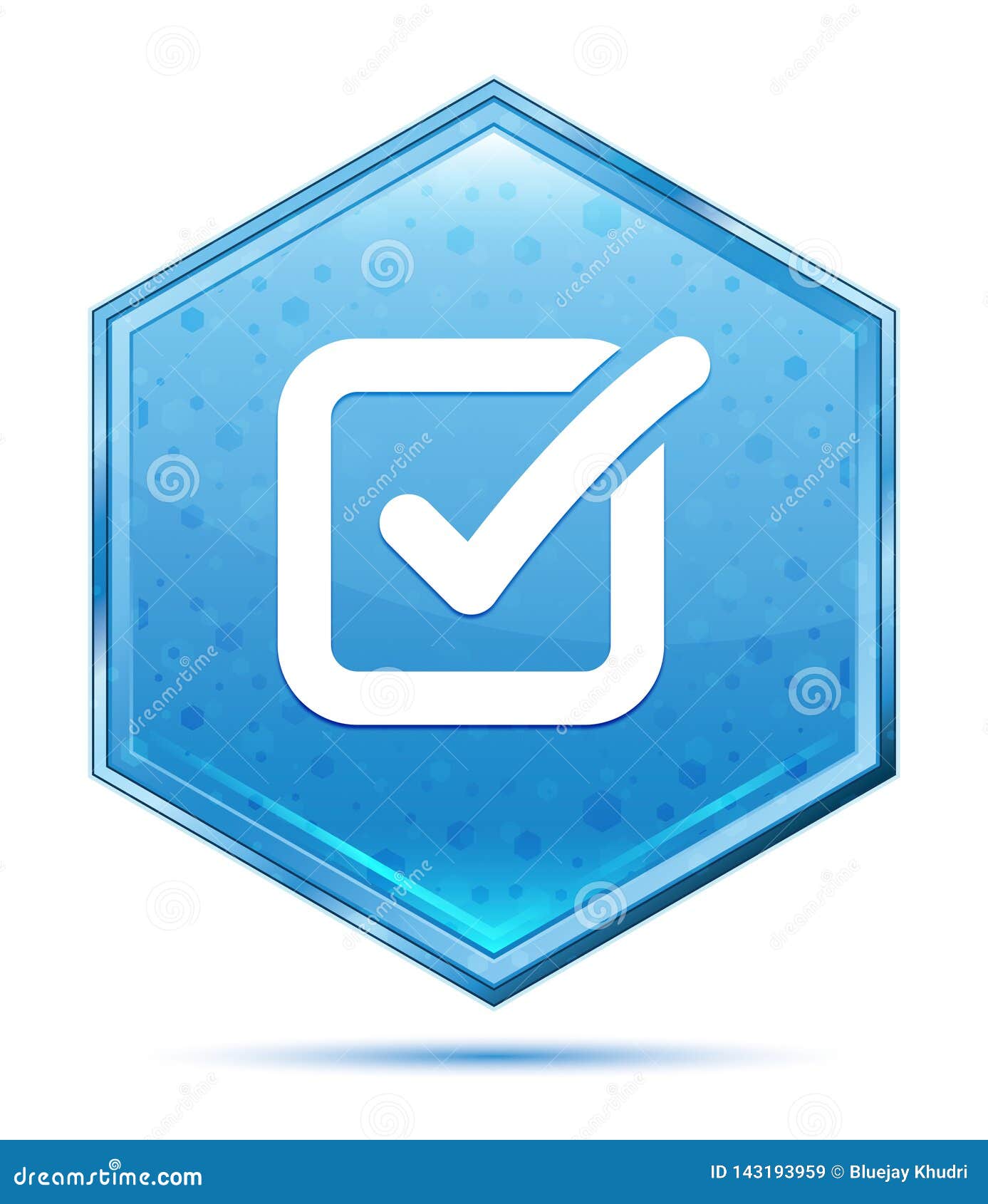 Check Box Icon Crystal Blue Hexagon Button Stock Illustration ...