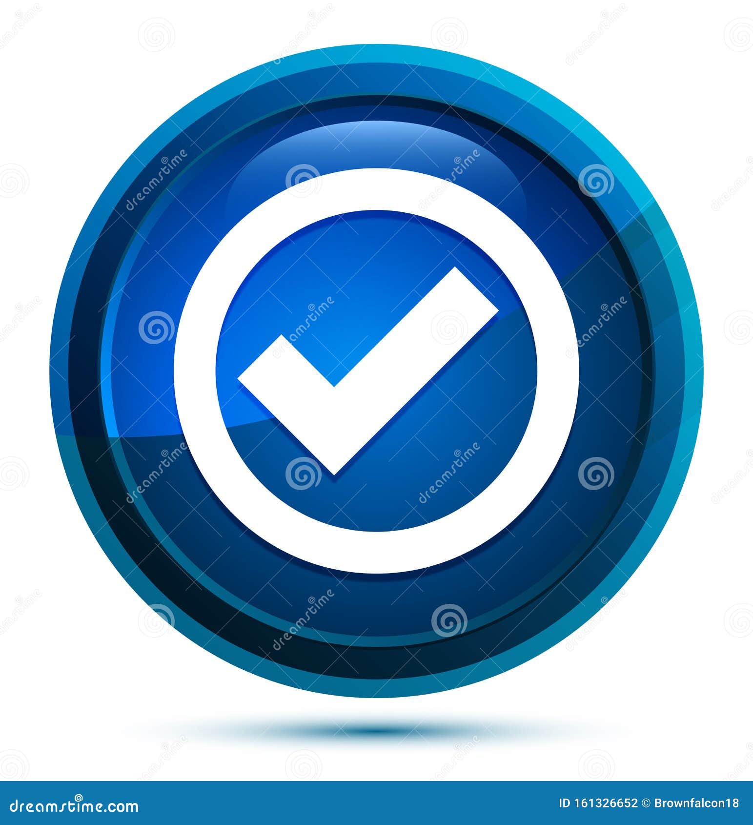 Check Box Icon Elegant Blue Round Button Illustration Stock Vector ...