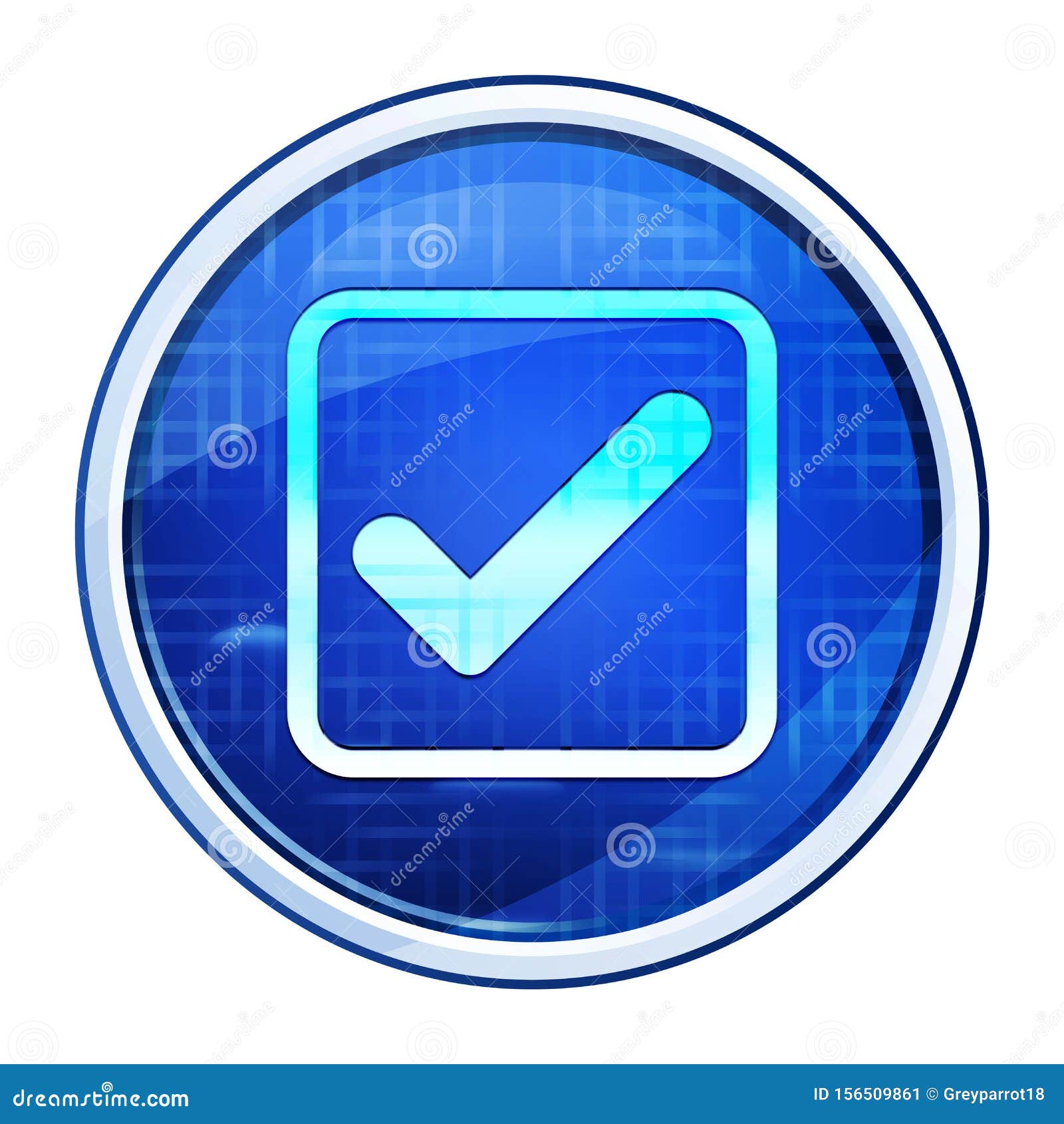 Check Box Icon Futuristic Blue Round Button Vector Illustration Stock ...