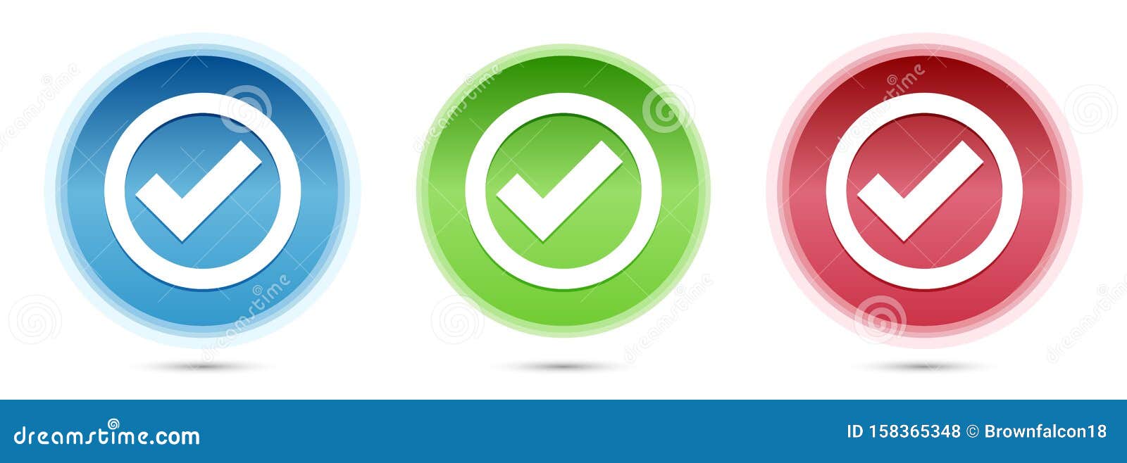 Check Box Icon Glass Round Buttons Set Illustration Stock Vector ...