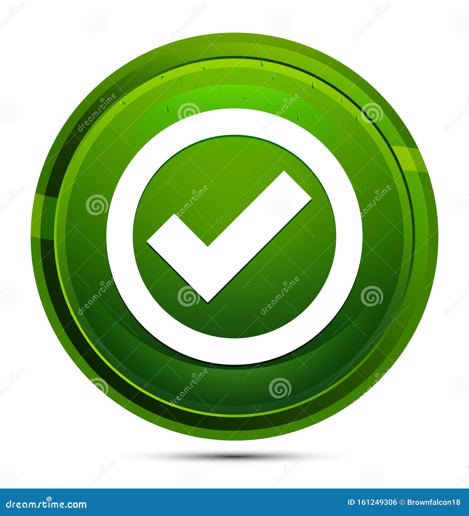 Check Box Icon Glassy Green Round Button Illustration Stock Vector ...