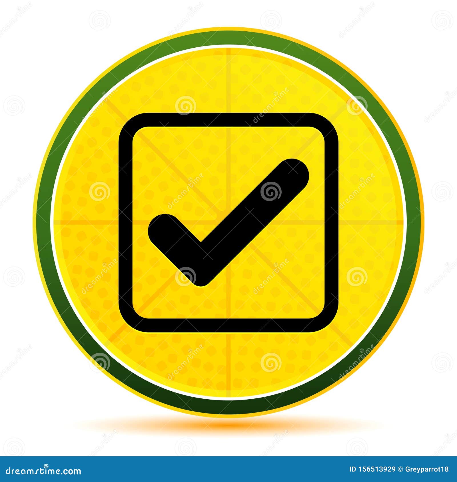 Check Box Icon Lemon Lime Yellow Round Button Illustration Stock ...