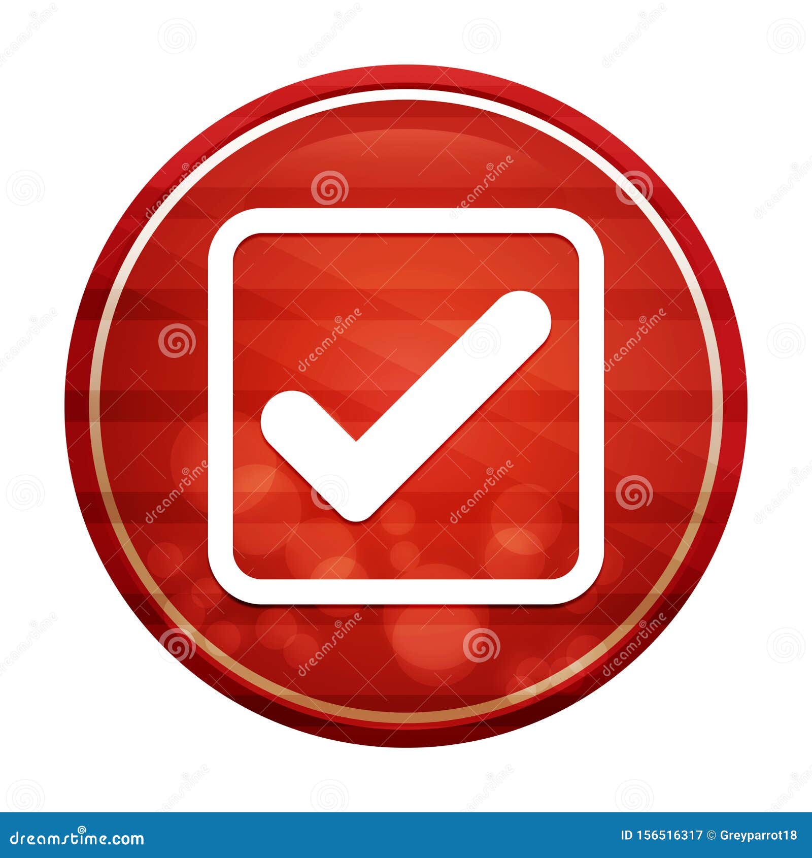 Check Box Icon Realistic Diagonal Motion Red Round Button Illustration ...