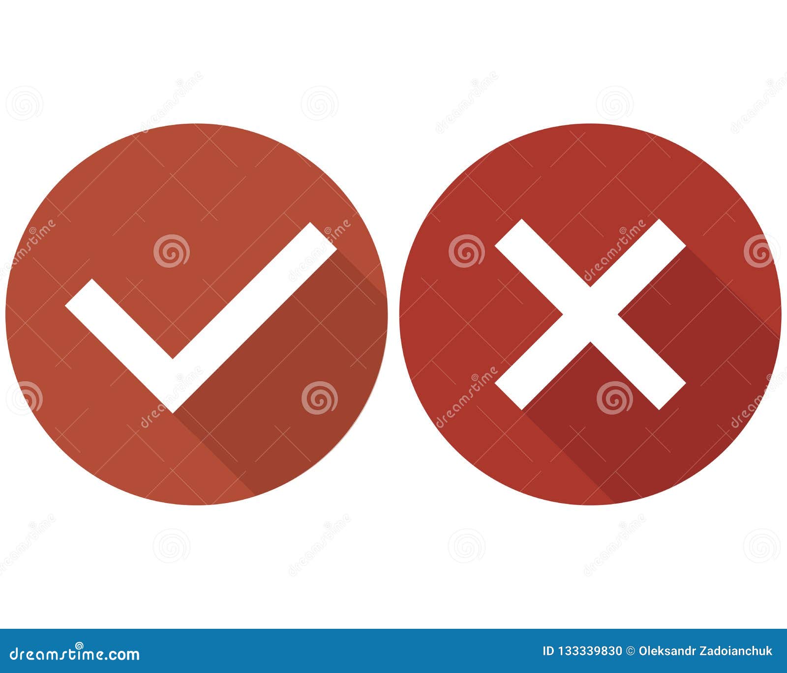 Check Box List Icons Set, Green and Red Isolated on White Background ...