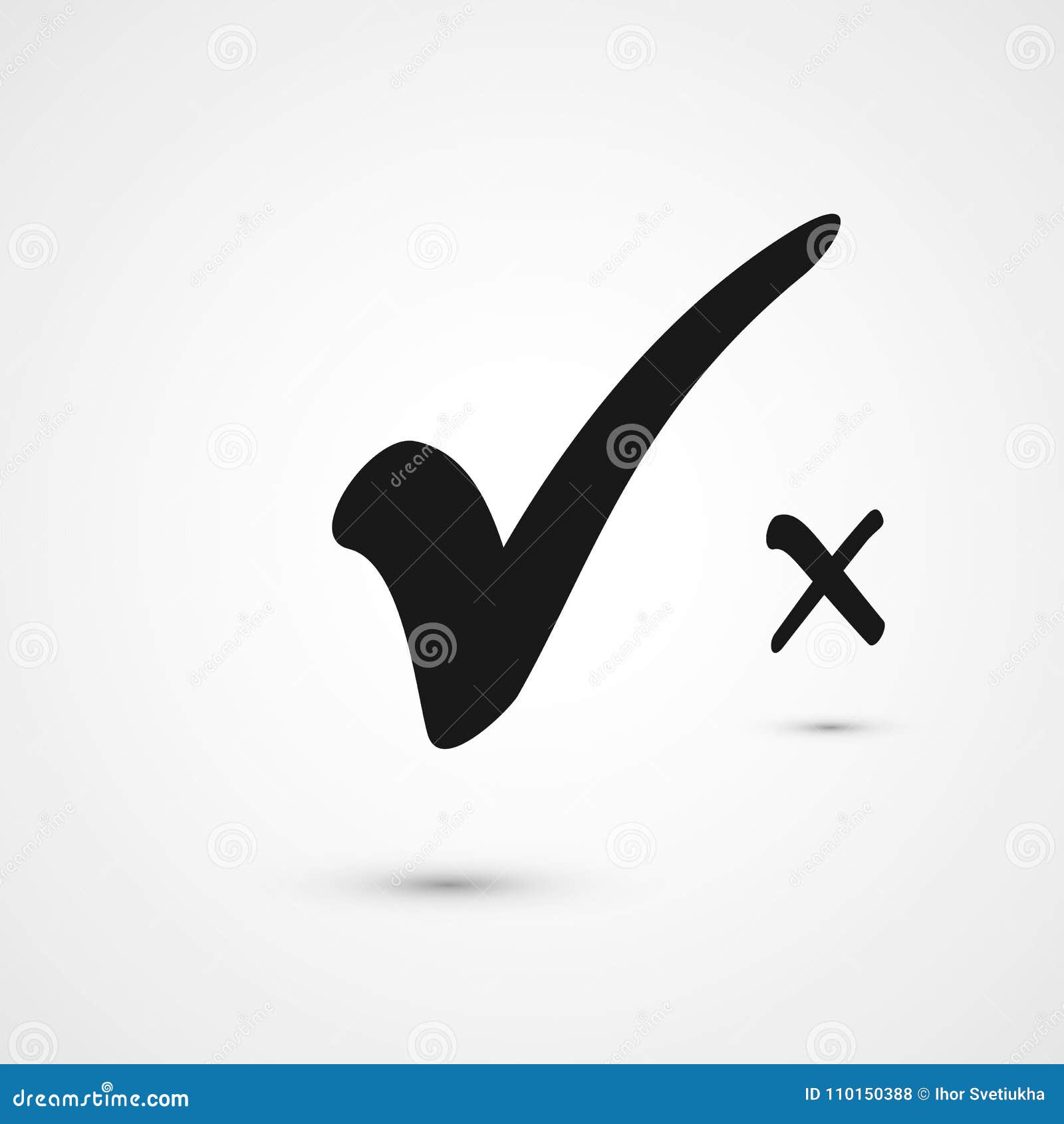 Check Box List Icons Tick and Cross, Black Marks. Isolated Vector ... Check Box List Icons Tick and Cross, Black Marks. Isolated Vector ...