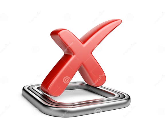 Check Box with Red Cros Check Mark Stock Illustration - Illustration of ...