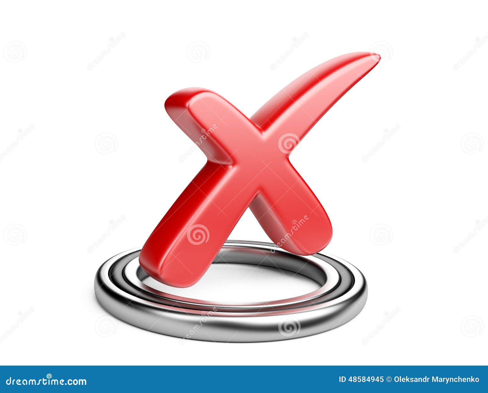 Check Box with Red Cros Check Mark Stock Illustration - Illustration of ...