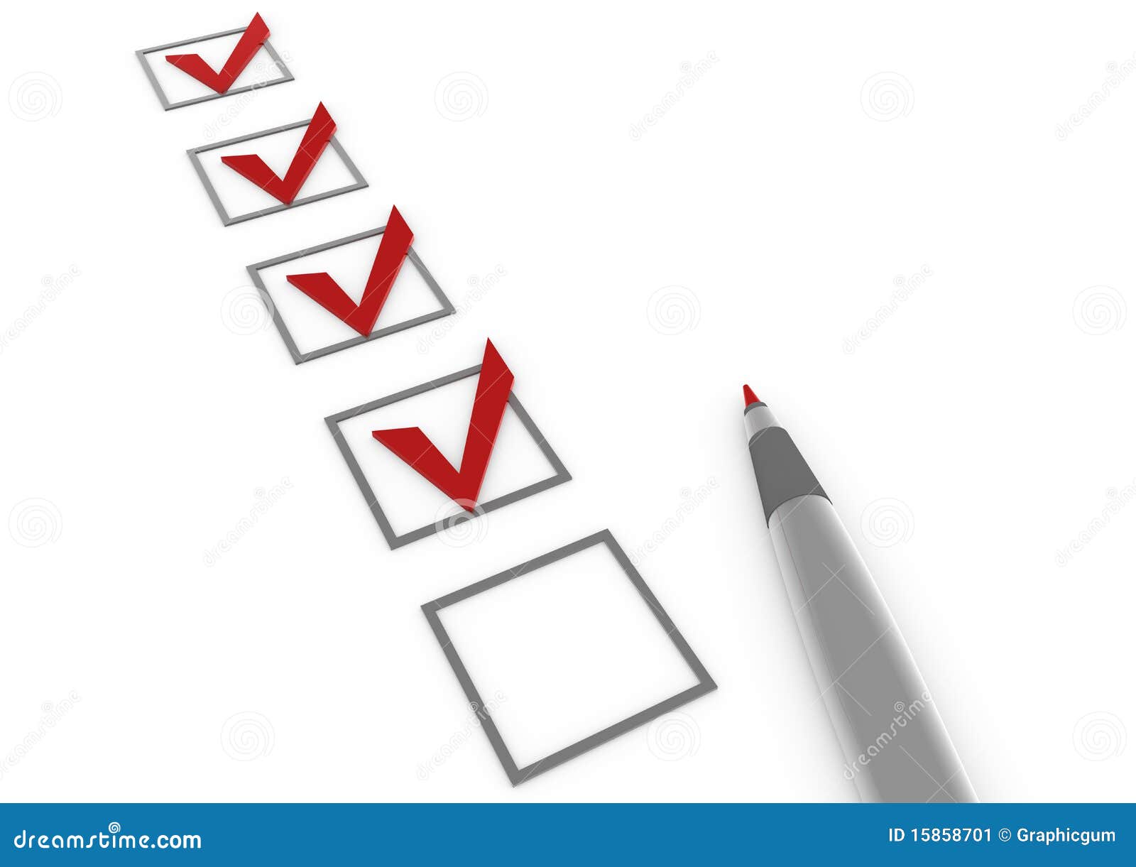 Check box red gray pen stock illustration. Illustration of election ...