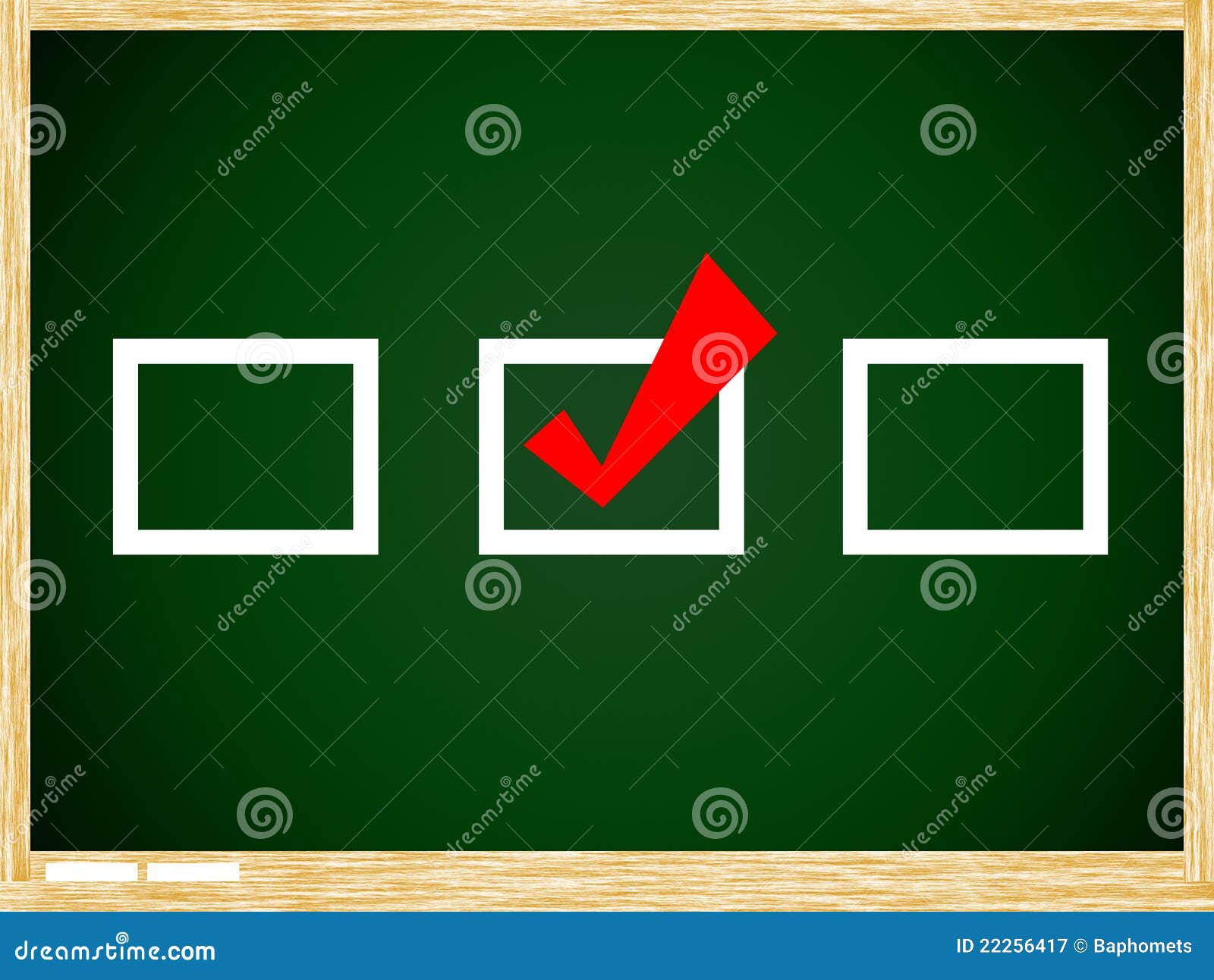 Check Boxes on Green Board with Wooden Frame Stock Illustration ...