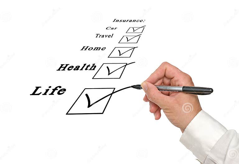 Check boxes of insurance stock photo. Image of selection - 16585890