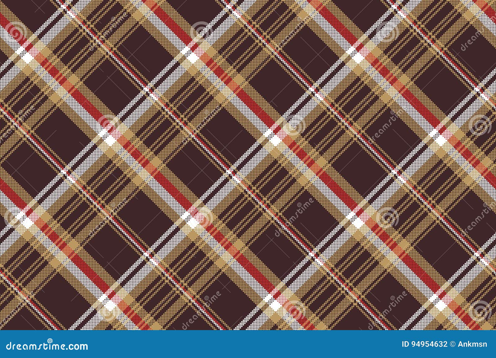 Check Brown Tartan Seamless Fabric Texture Stock Vector - Illustration ...