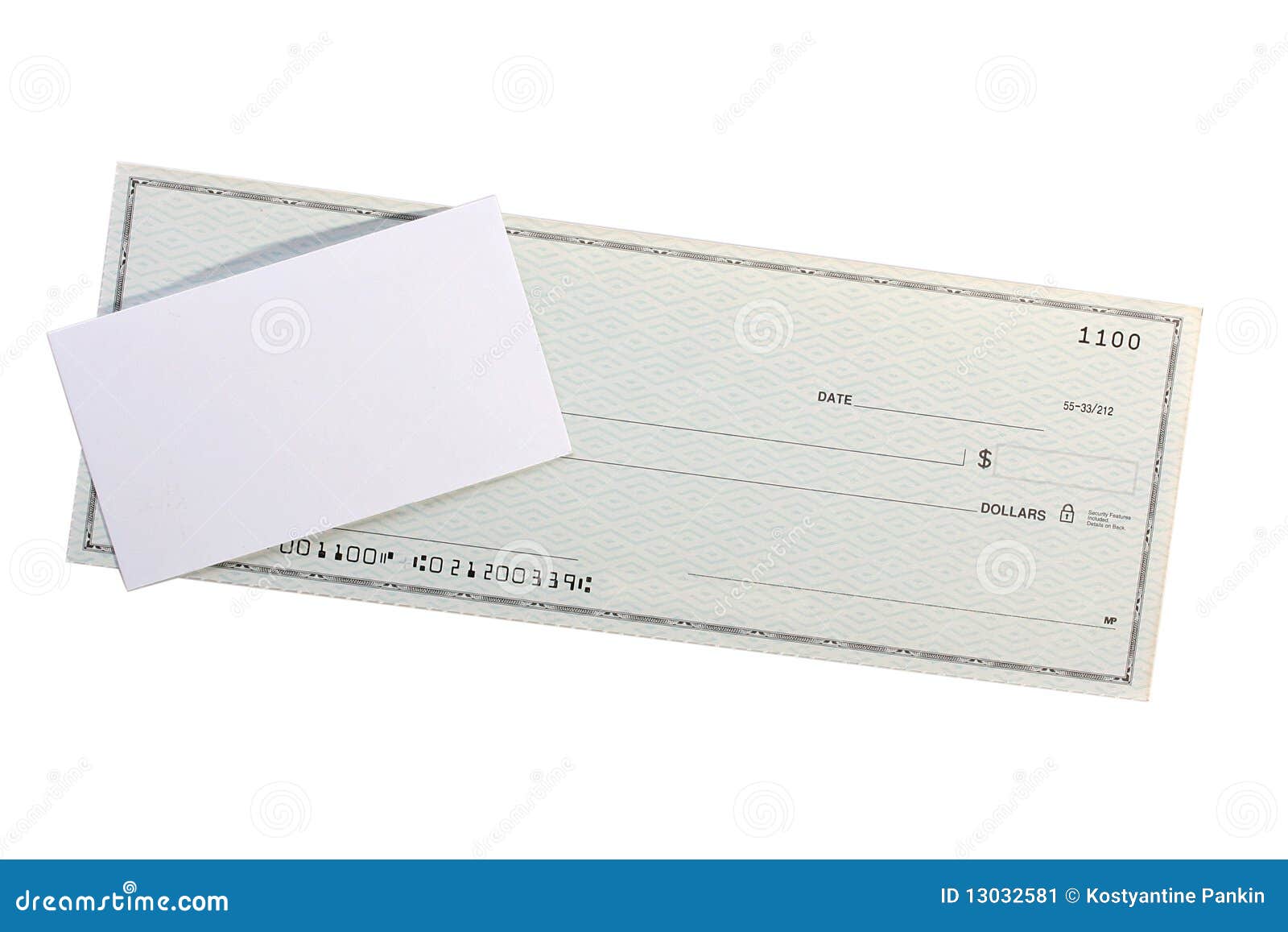 Check and business a card stock image. Image of descriptive - 13032581
