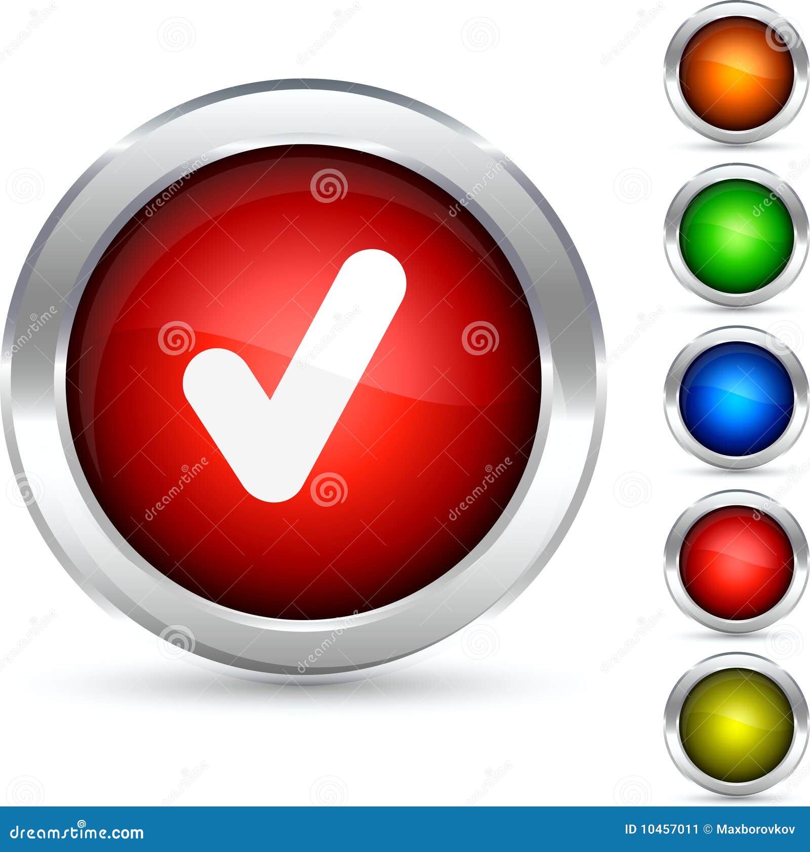 Check button. stock vector. Illustration of metal, decoration - 10457011