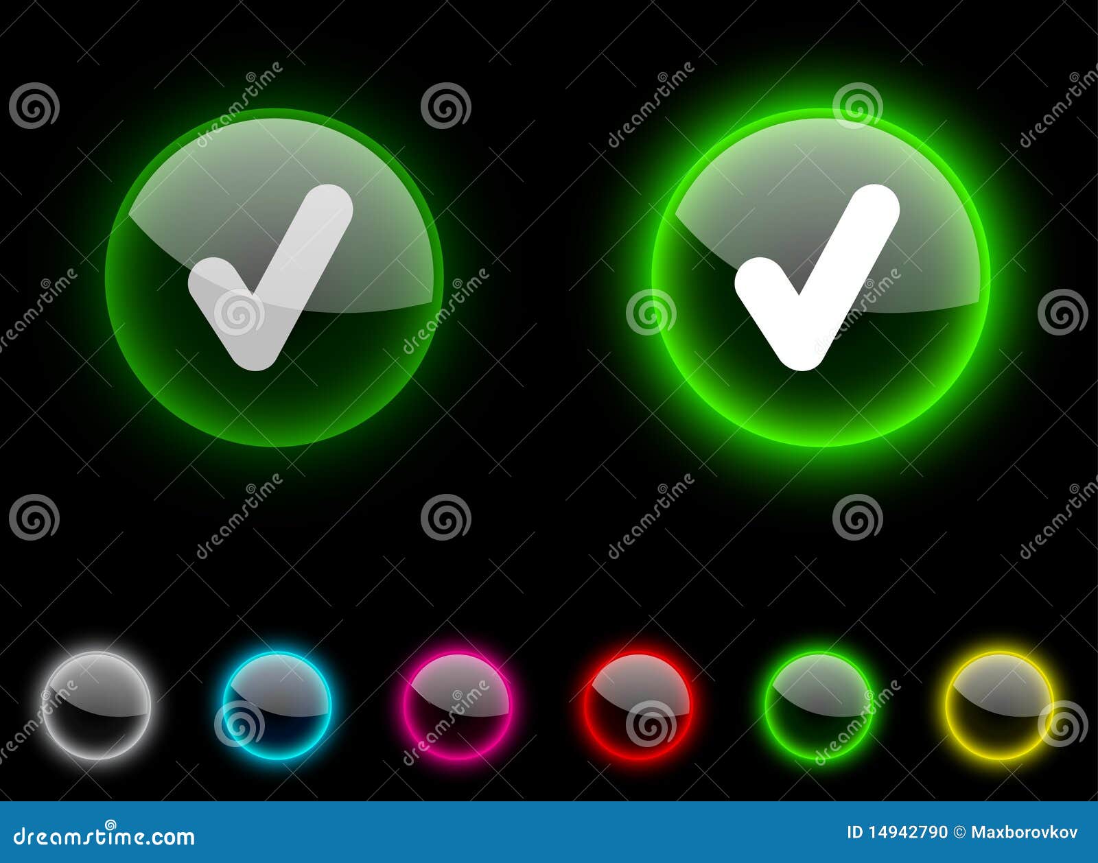 Check button. stock vector. Illustration of button, magenta - 14942790