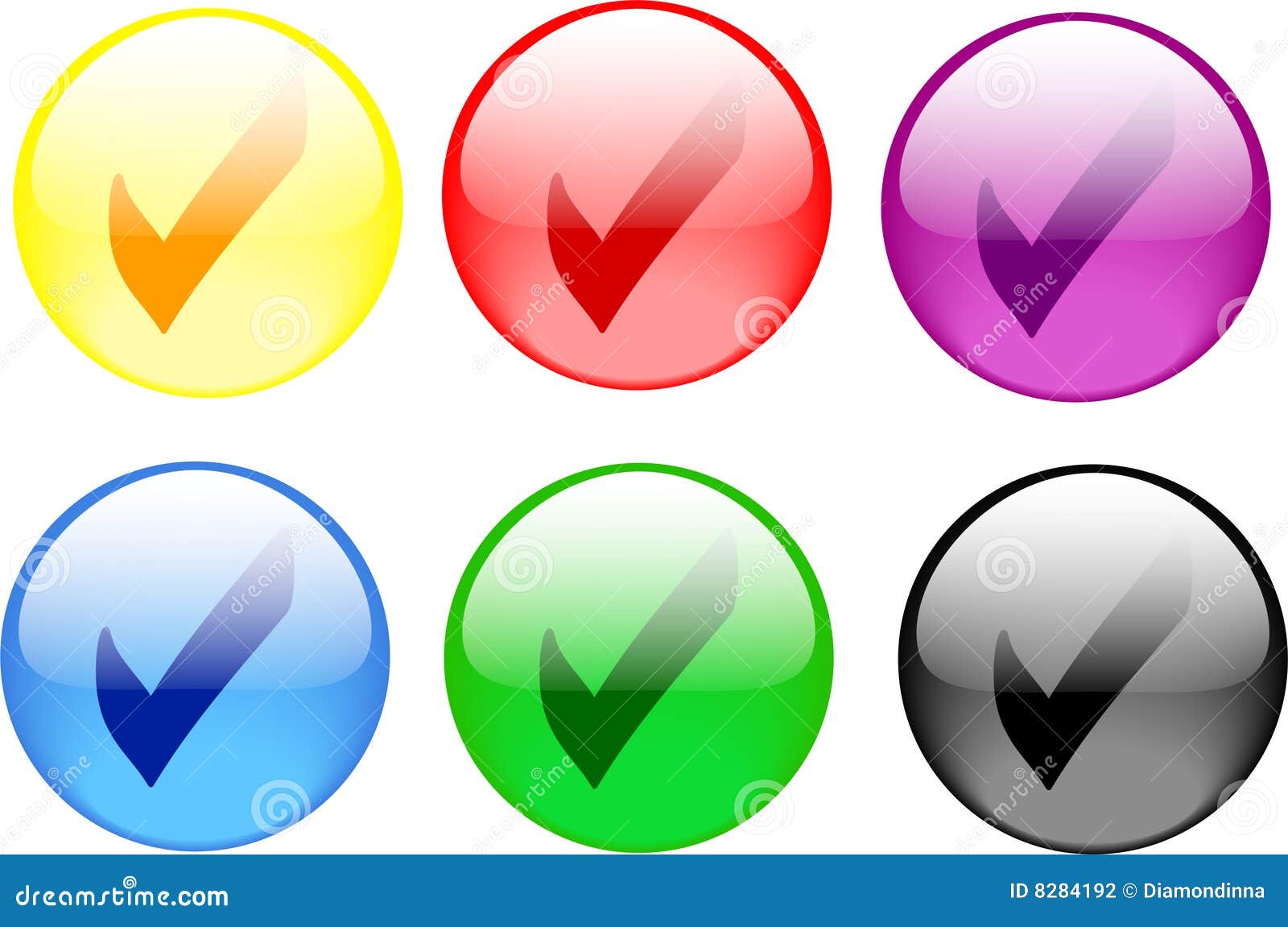 Check Button stock vector. Illustration of glassy, verify - 8284192