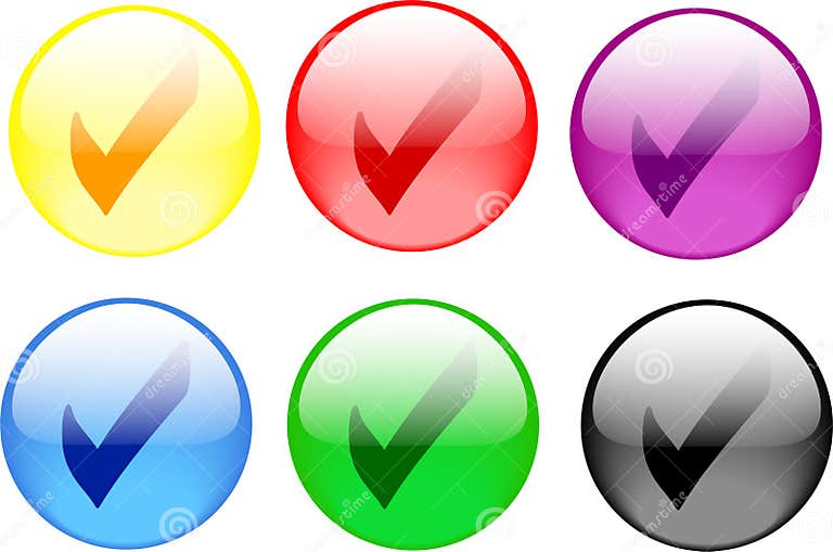 Check Button stock vector. Illustration of glassy, verify - 8284192