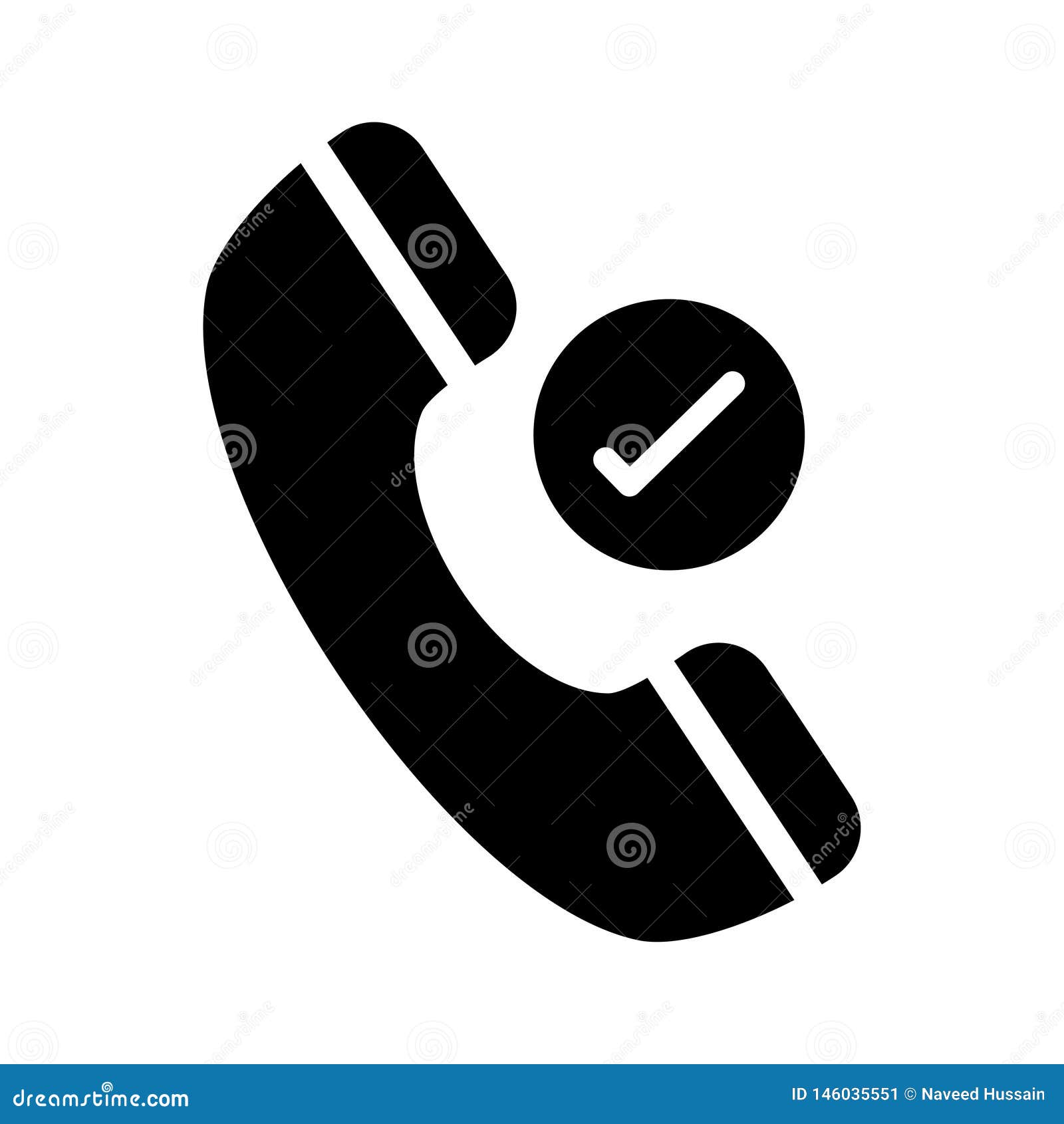 Check Call Glyph Flat Vector Icon Stock Vector - Illustration of pack ...