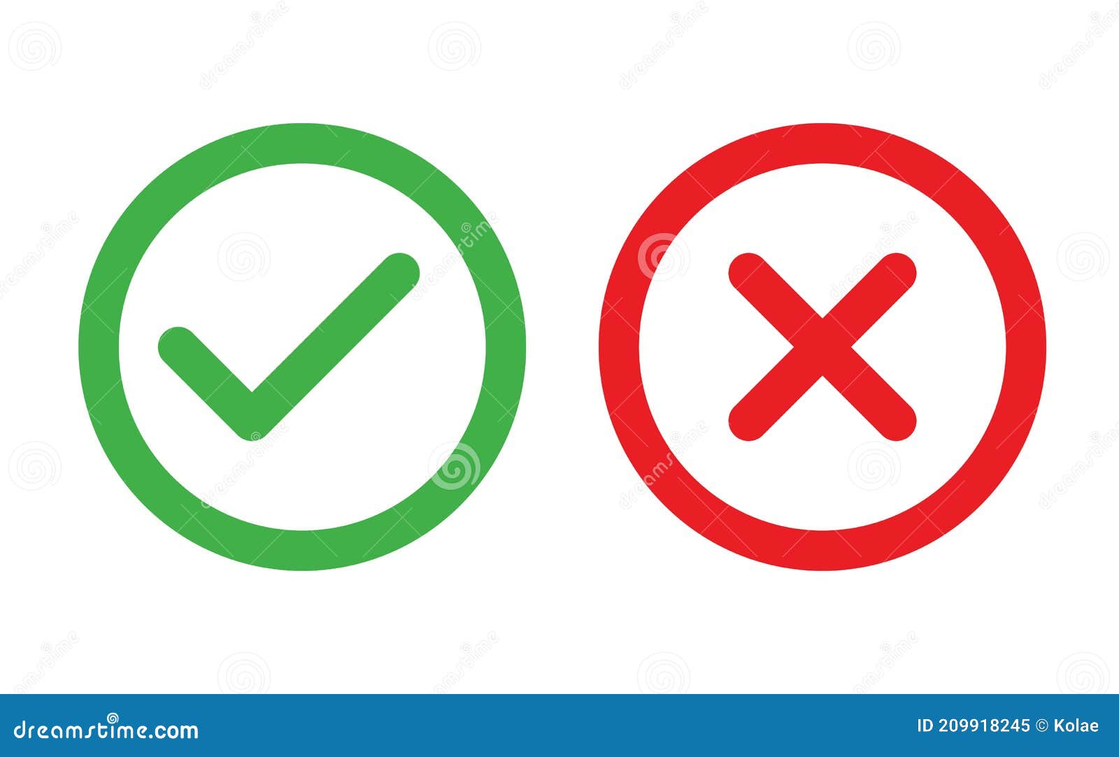Check and Cancel Button. Yes and No Symbol Stock Vector - Illustration ...