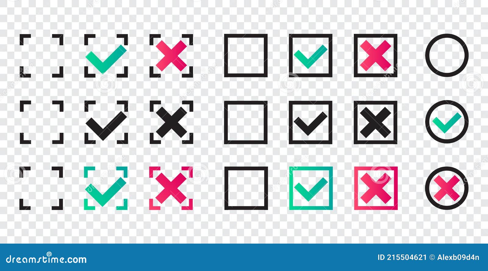 Check and Cancel Buttons Collection. EPS 10 Vector Stock Vector ...