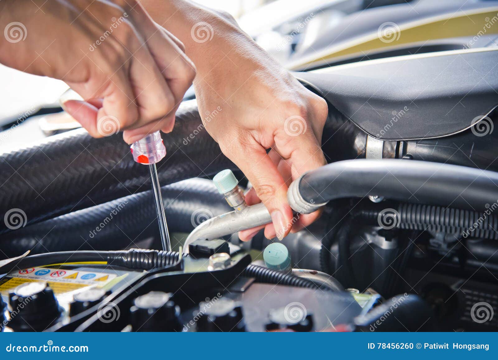 Check the car engine. stock photo. Image of black, motor - 78456260
