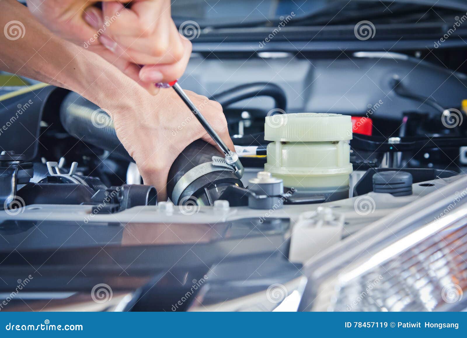 Check the car engine. stock image. Image of check, occupations - 78457119
