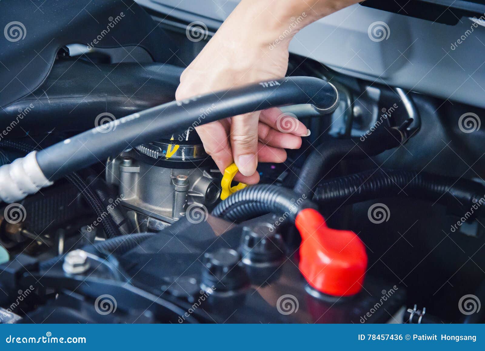 Check the car engine. stock photo. Image of interior - 78457436