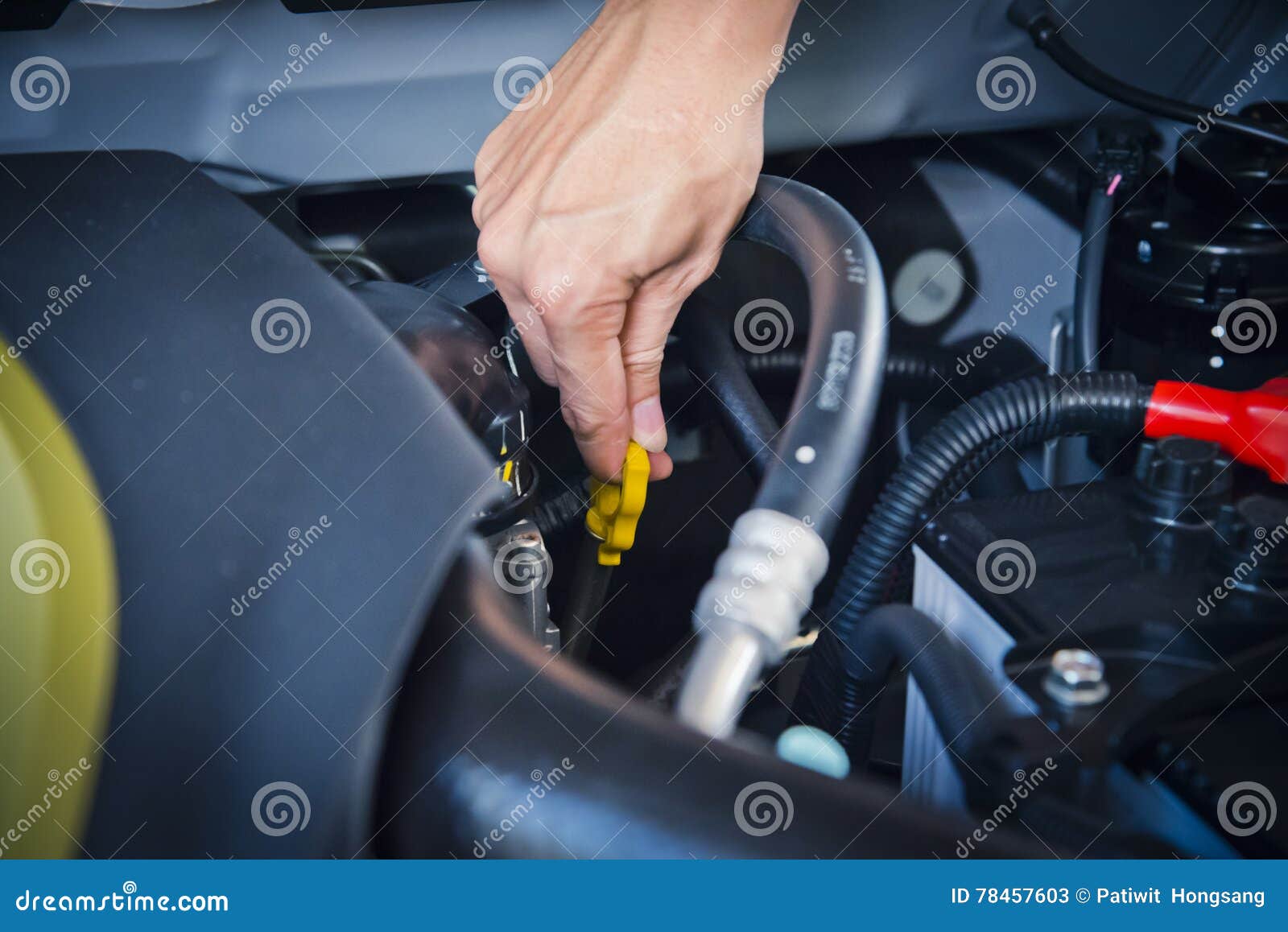 Check the car engine. stock image. Image of mechanic - 78457603