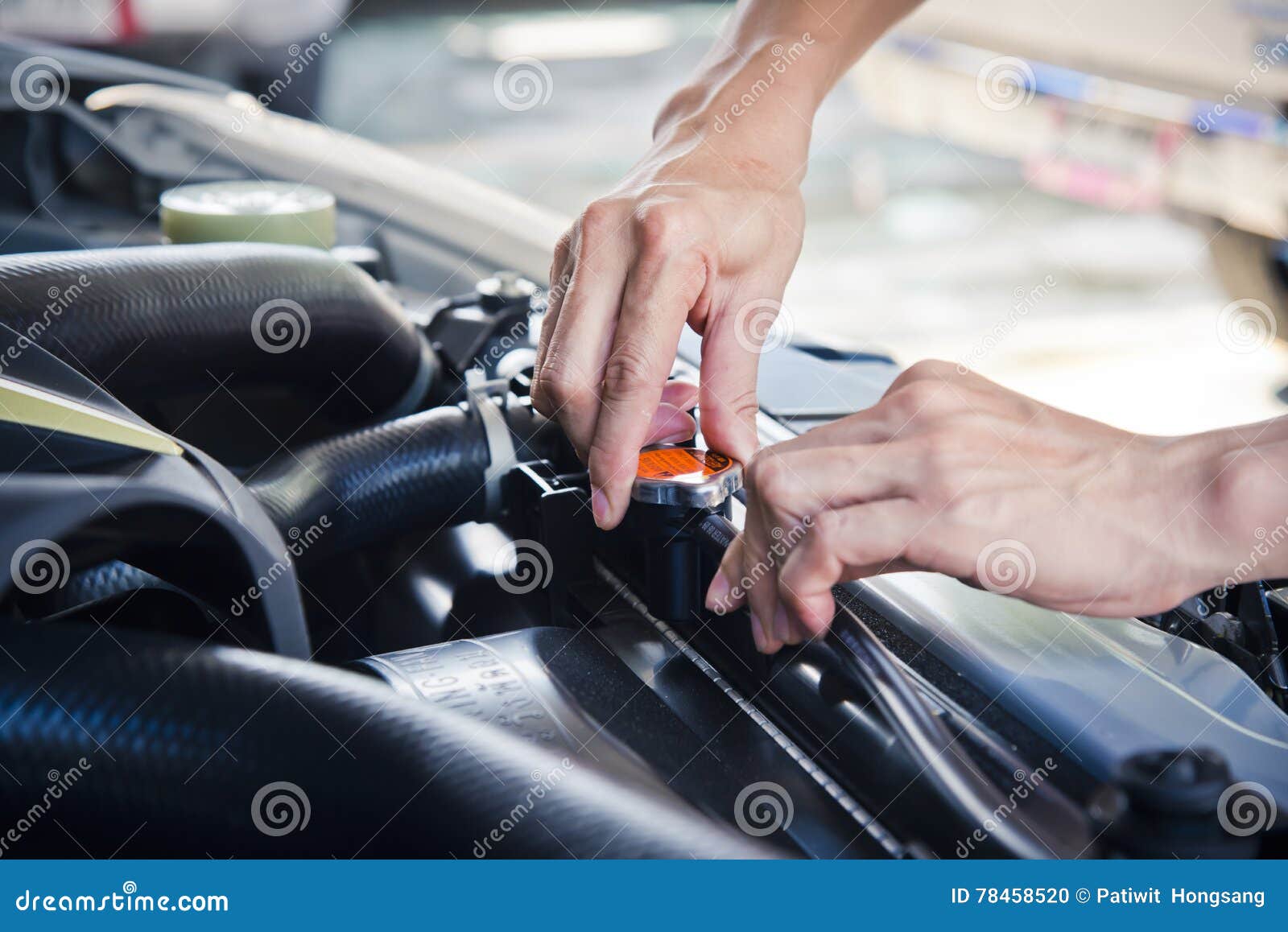 Check the car engine. stock photo. Image of check, fluid - 78458520